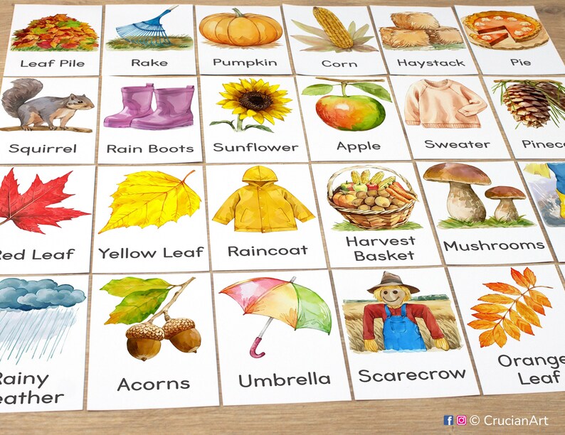 Fall Themed Bingo Game: Printable Preschool, Kindergarten, Toddler ...