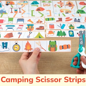 Camping Theme Scissor Strips. Summer Scissor Skills Activity. Cutting ...