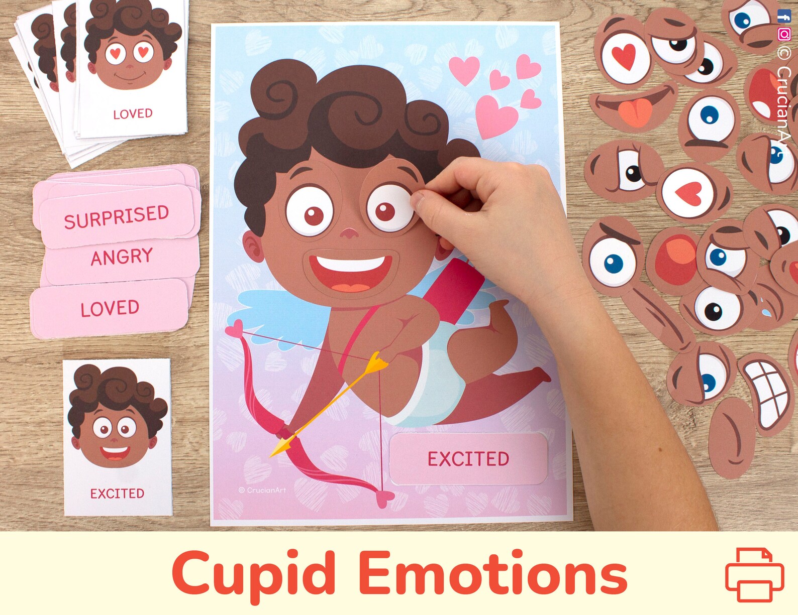 CUPID Emotions and Feelings. Valentine's Day Printable Activity ...