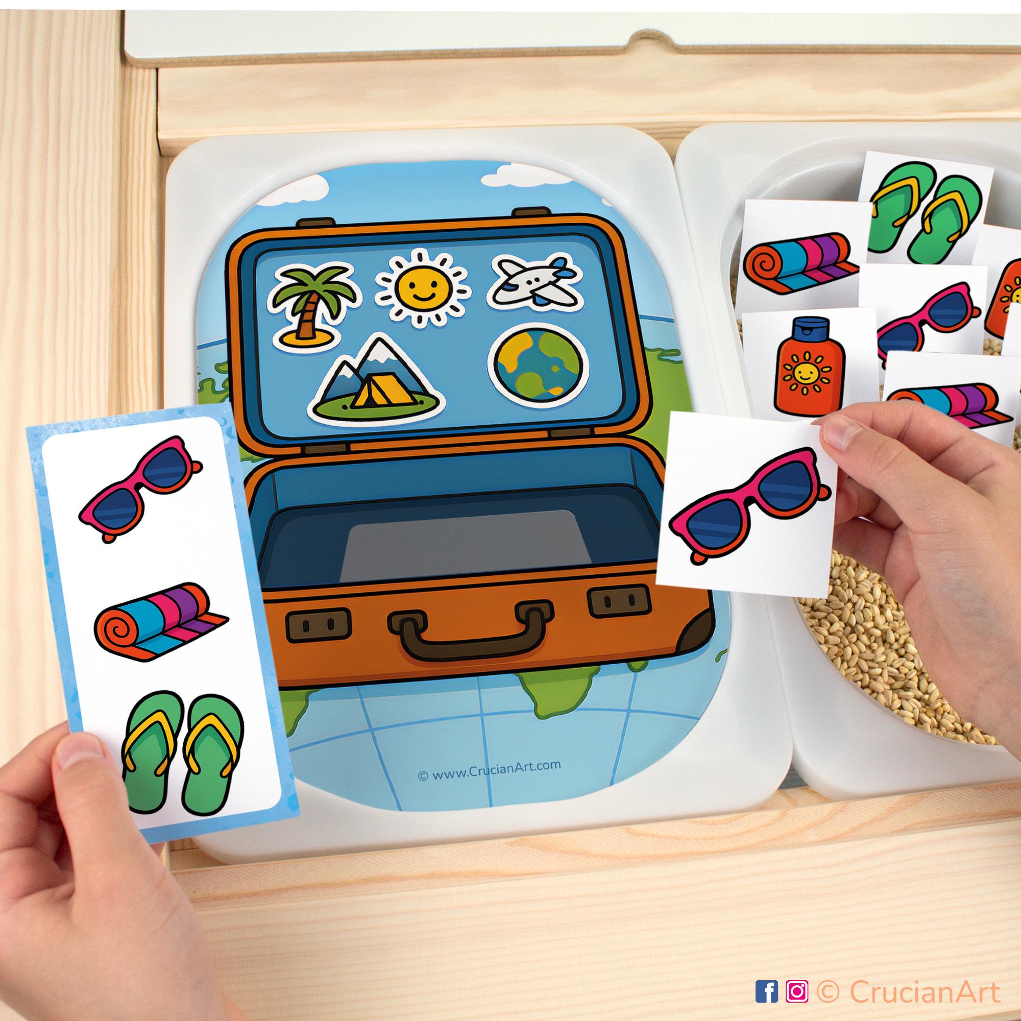 Let’s Pack a Suitcase Flisat Insert: Matching Activity for Sensory ...