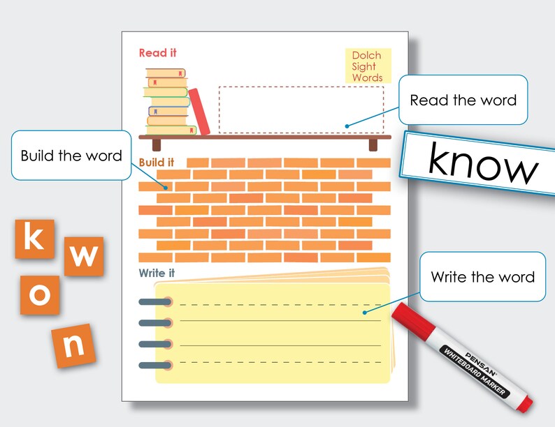 1st Grade DOLCH Sight Words. Printable First Grade Dolch Sight Word ...