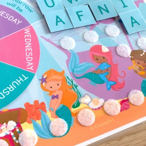 MERMAID Days of the Week Printable Activity. Circle Time Learning ...