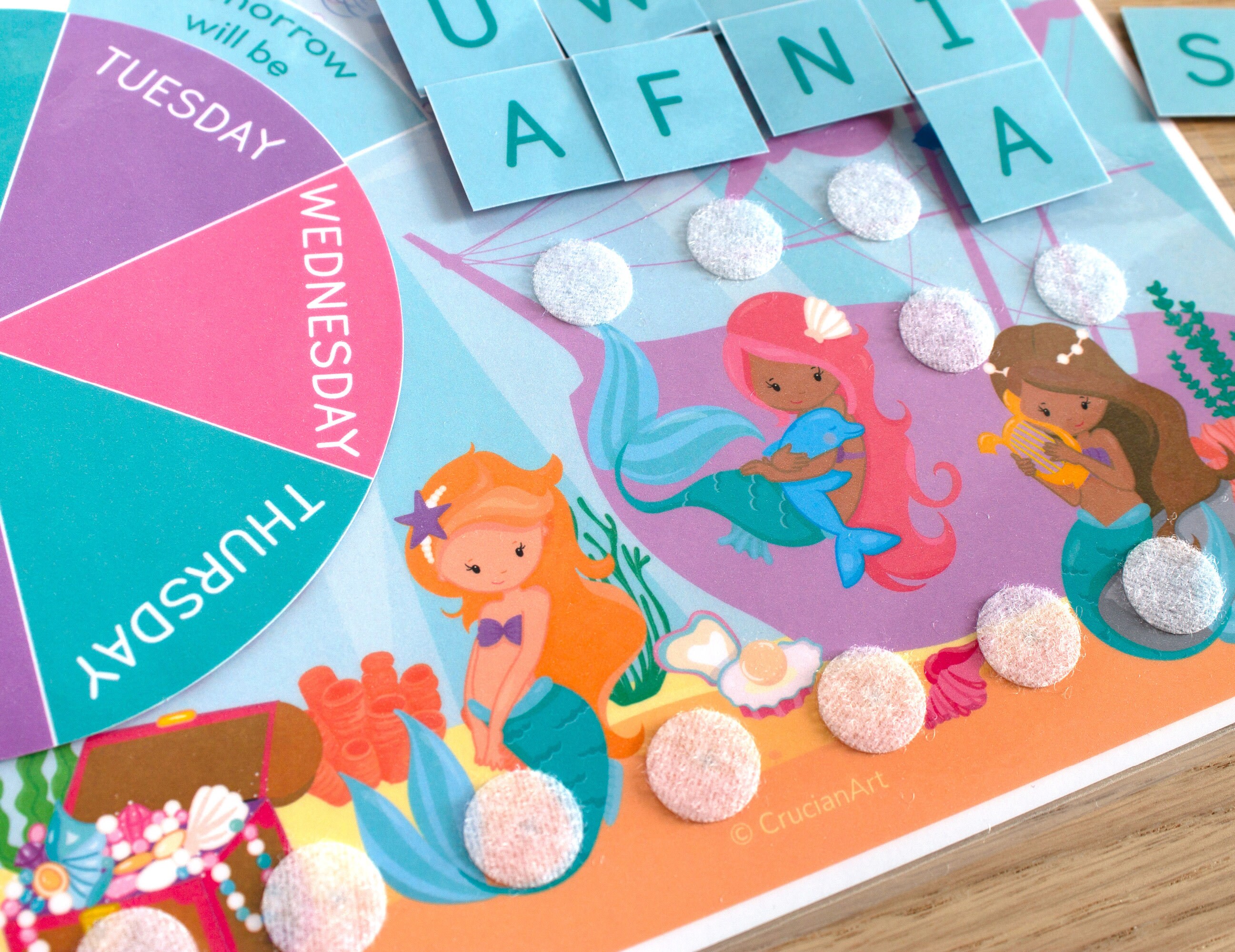 MERMAID Days of the Week Printable Activity. Circle Time - Etsy Canada