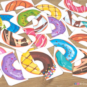 Donut Matching Cards. Printable Match Halves Activity. Toddler ...