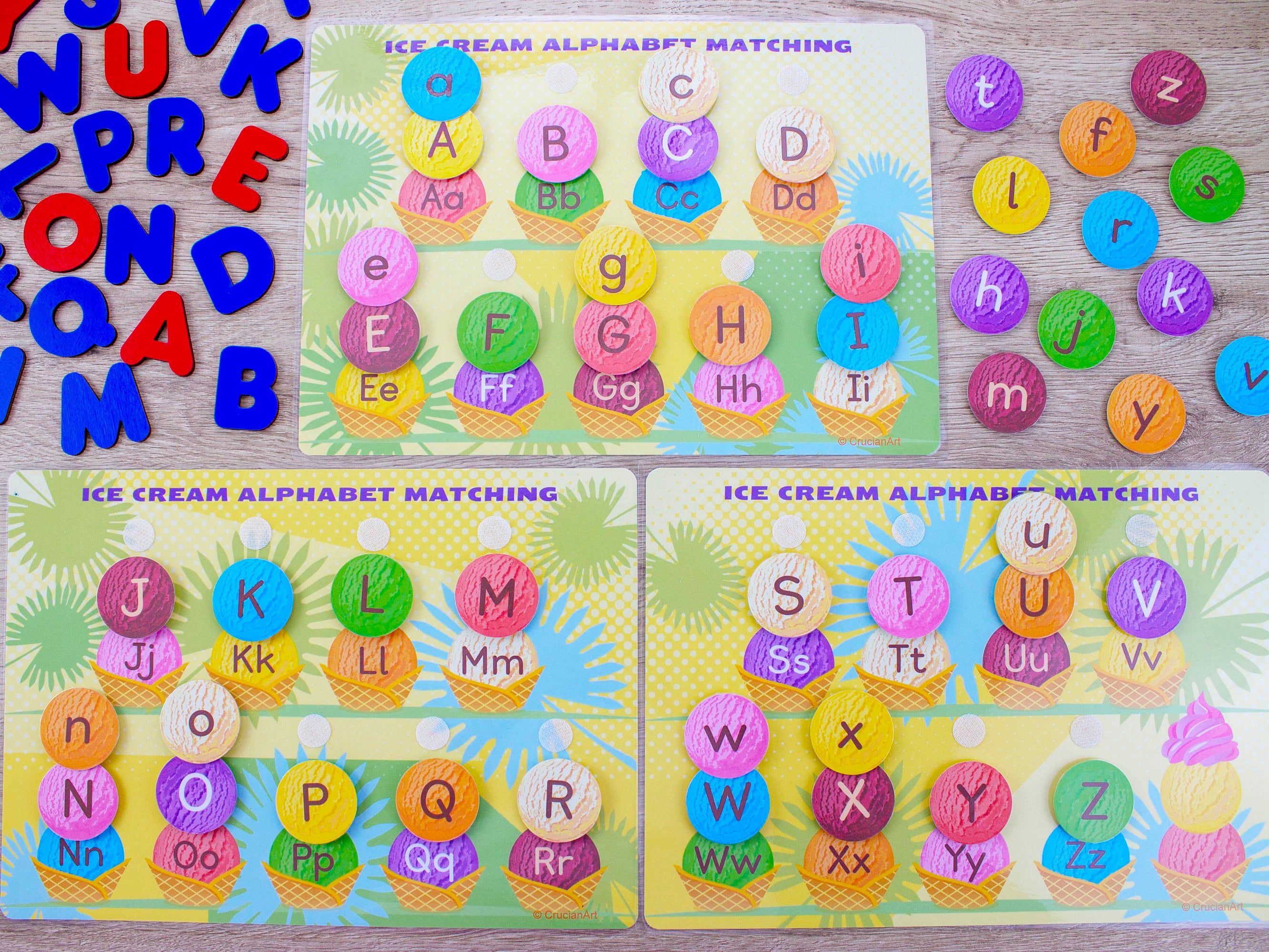 ICE CREAM Alphabet Matching Printable Activity for Toddler and | Etsy