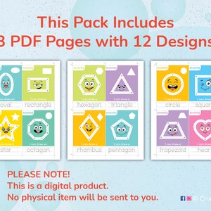 2D Shapes Tracing Cards. Homeschool Printable Learning Activity ...