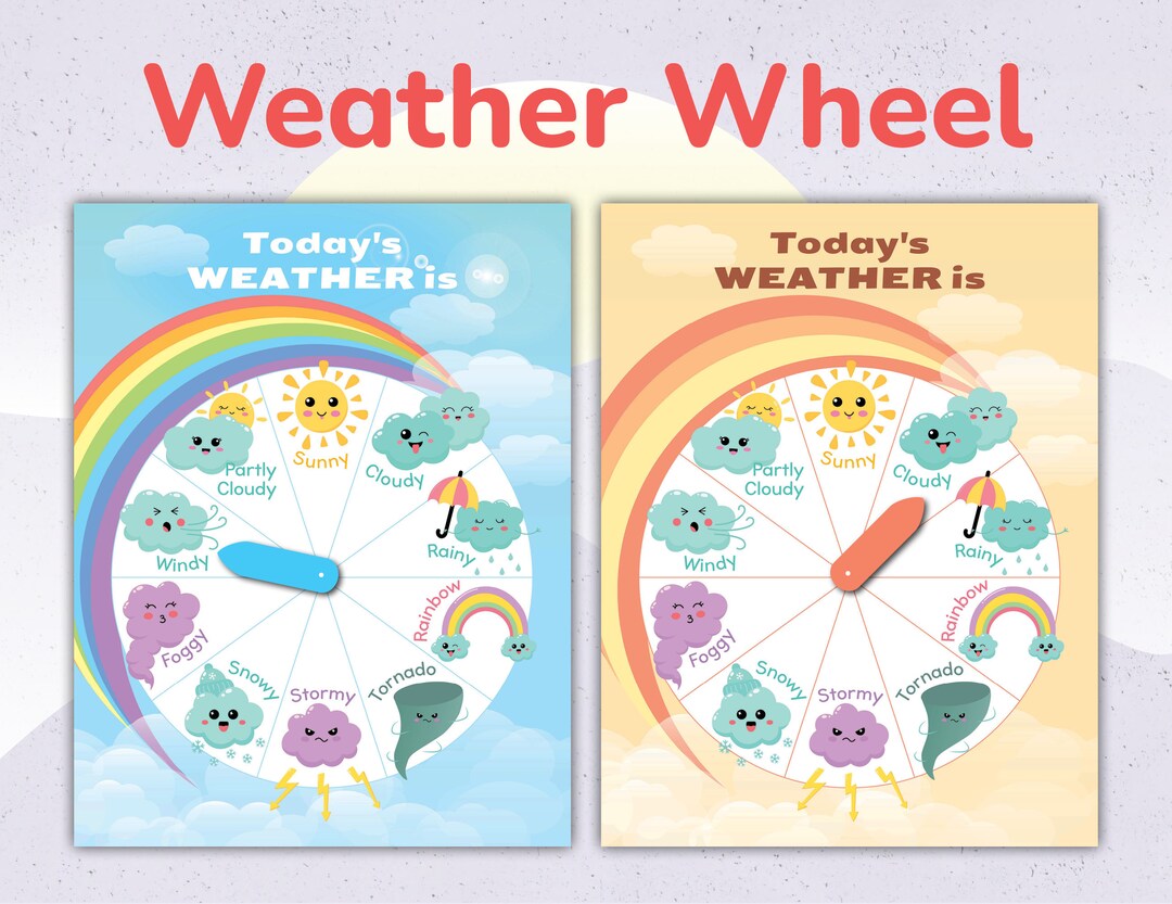 Weather Wheel Printable Toddler and Preschool Activity. Montessori ...