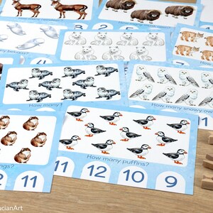 Polar Animals Count & Clip Cards. Printable Counting up to 12 Activity ...