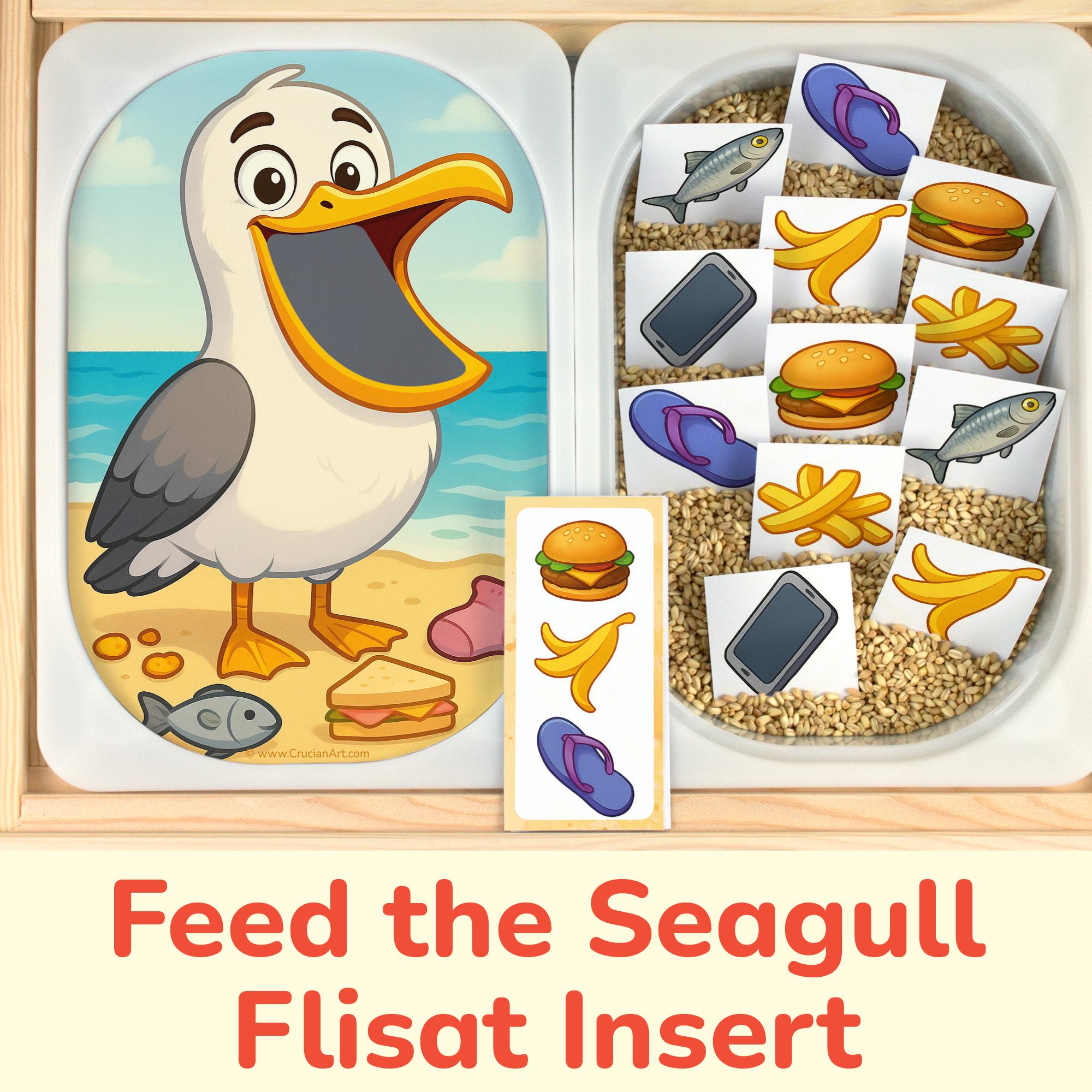 Feed the Seagull Flisat Insert: Matching Activity for Sensory Table ...