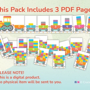 Number Train Printable Counting Activity. Number Sequence 0-20. Toddler ...