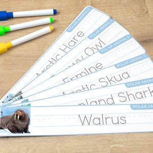 Arctic Animals Handwriting Worksheets: Printable Vocabulary Activity ...