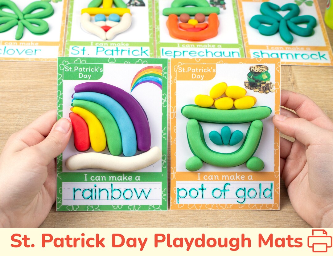 Saint Patrick Day Playdough Mats. Printable Play Dough Activity ...