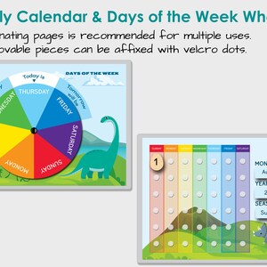 Dinosaur Themed Printable Calendar. Learning Circle Time Preschool ...
