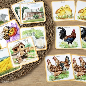 On the Farm Memory Game: Printable Matching Activity. Farm Animals ...