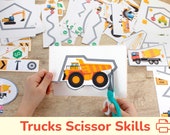 Construction Trucks Scissor Skills Activities. Printable Fine - Etsy