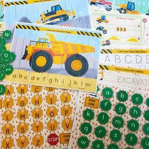 Construction Trucks Alphabet Busy Book. Printable Vehicles Abcs ...