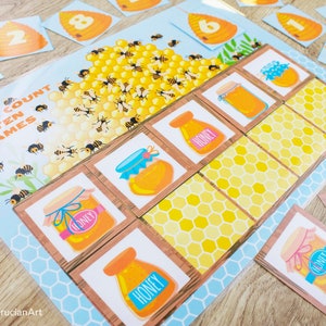 Honeybee Ten Frames Counting. Honey Bee Numbers 1-10 Printable ...