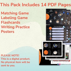 Solar System Printable for Preschool, Pre-k, Kindergarten, Homeschool ...