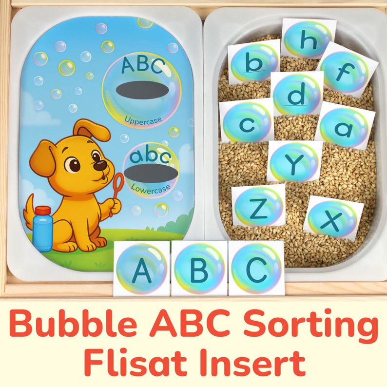 Bubble Sorting Alphabet Activity: Sort the Letters Flisat Insert ...