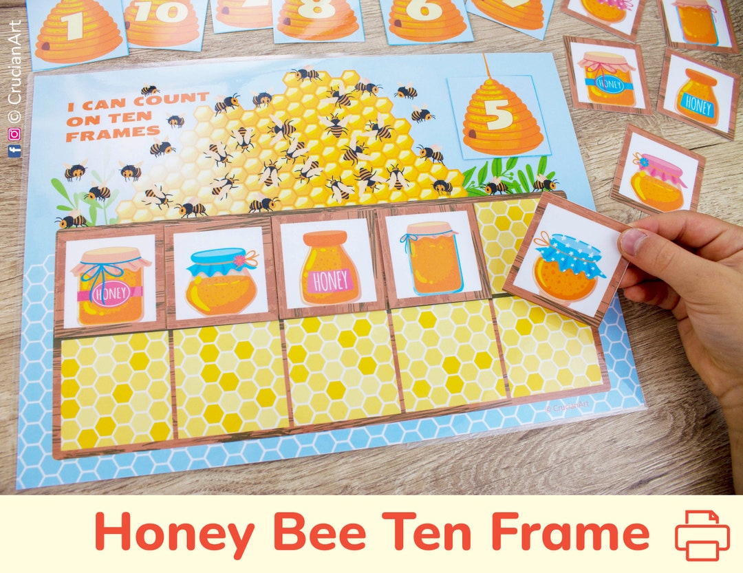 Honeybee Ten Frames Counting. Honey Bee Numbers 1-10 Printable ...