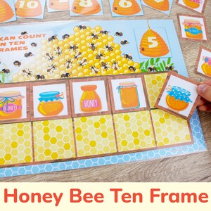 Honeybee Ten Frames Counting. Honey Bee Numbers 1-10 Printable ...