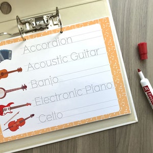 Music Busy Book. Printable Musical Instruments Learning Binder - Etsy