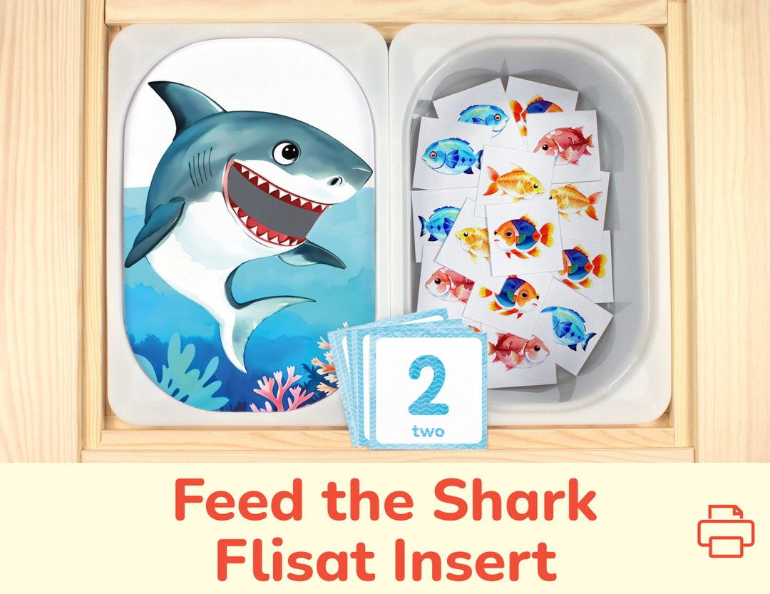 Feed the Shark Fish Flisat Insert: Counting up to 12 Ocean Printable ...