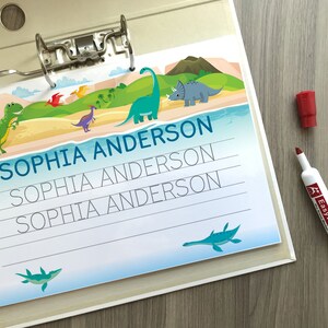 Custom Name Tracing Practice. Dinosaur Handwriting Trace Personalized ...