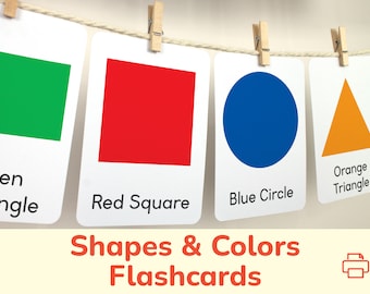 Educational Shapes and Colors Flashcards - Etsy