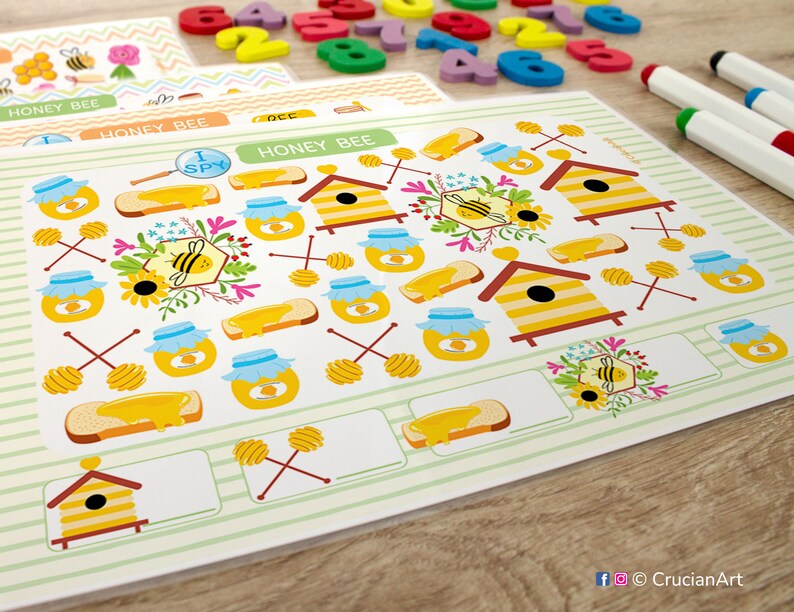 Honey Bee I Spy Counting Activity. Preschool Learning - Etsy