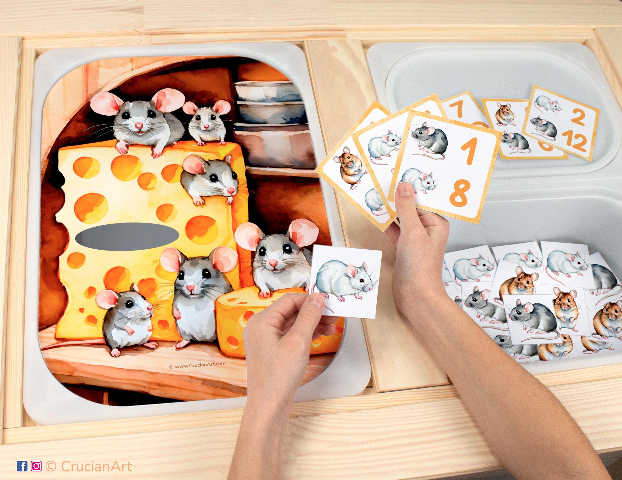 Mouse Flisat Insert: Sort and Count up to 12 Printable Activity for ...