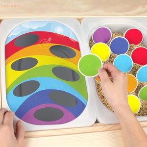 Rainbow Colors Flisat Insert: Color Sorting Activity for Sensory Table ...