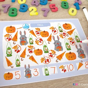 I Spy Fall Counting Activity. Autumn I Spy Printable Worksheets ...