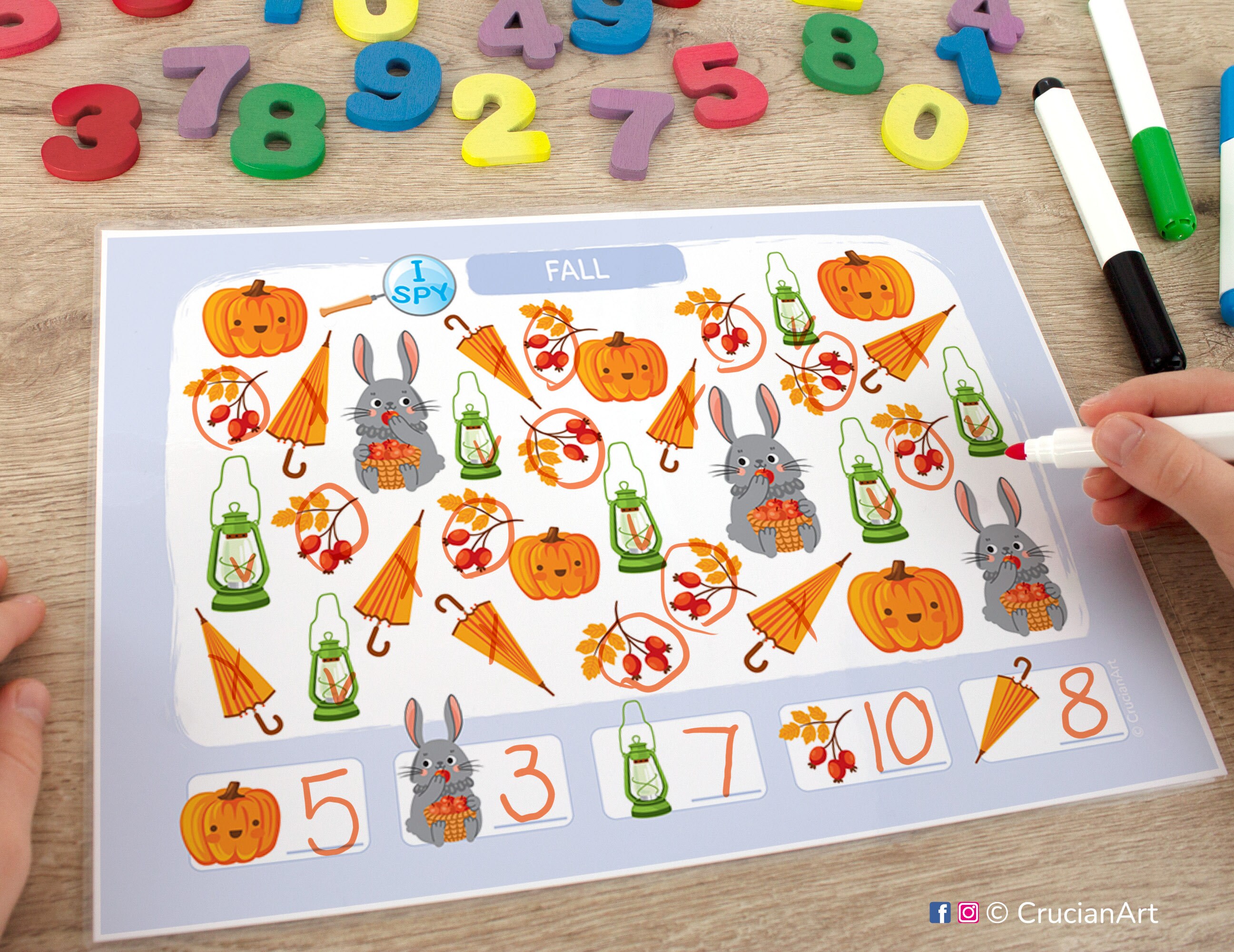 I Spy Fall Counting Activity. Autumn I Spy Printable - Etsy