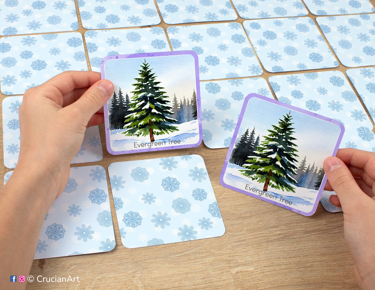 Winter Memory Game: Printable Toddler, Preschool, Kindergarten Matching ...