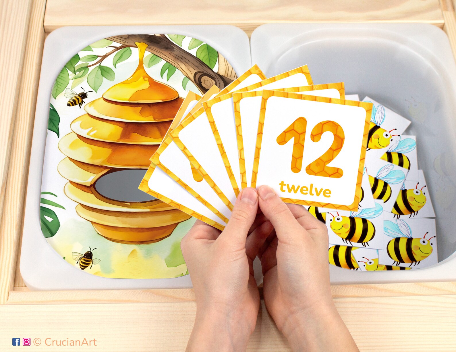 Beehive Flisat Insert: Honeybee Counting Activity for Sensory Table ...
