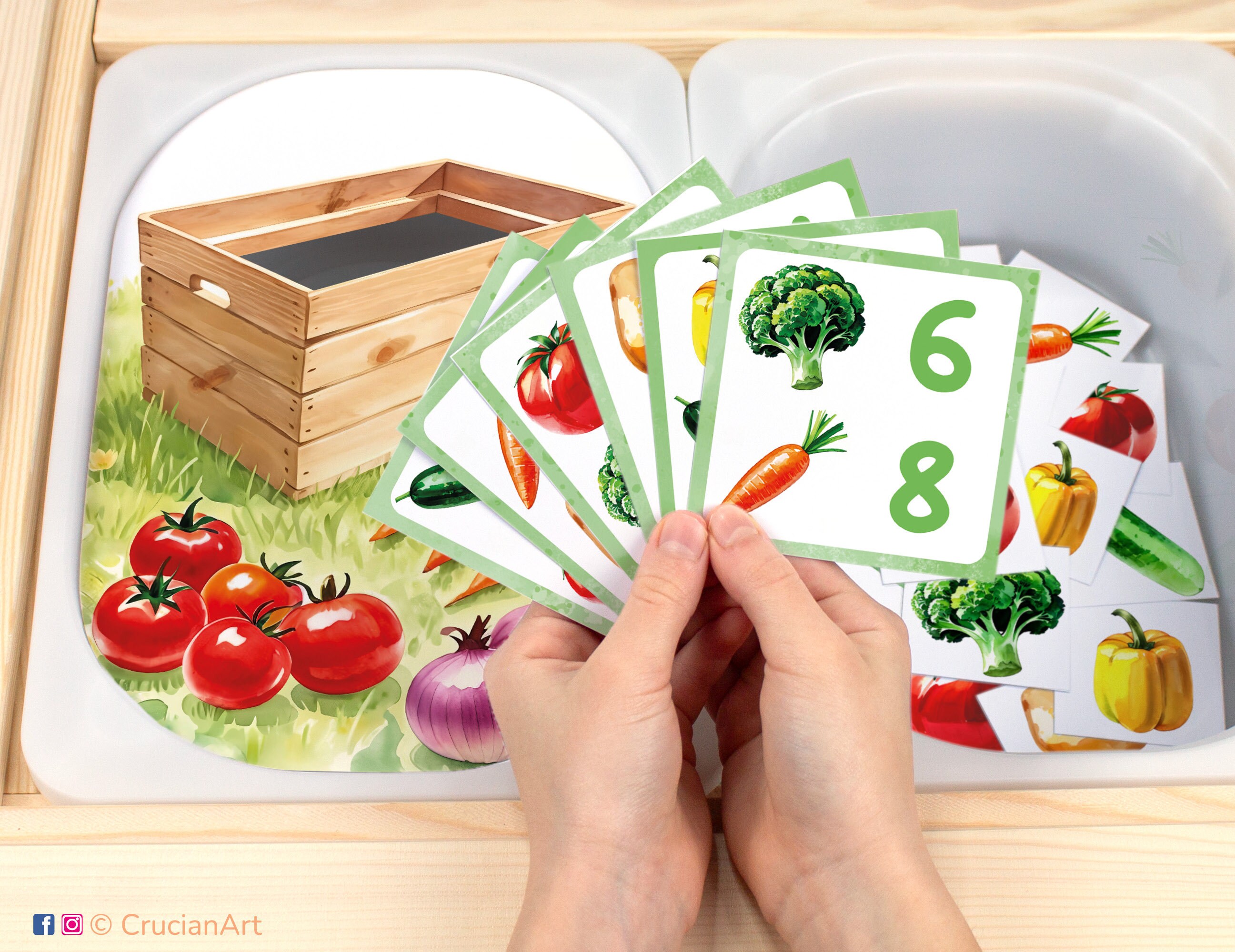 Harvest Vegetables Flisat Insert: Sort and Count Veggies Printable ...