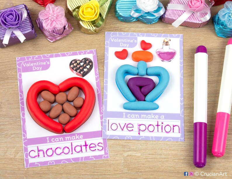 Valentine's Day Playdough Mats. Printable Play Dough Activity ...