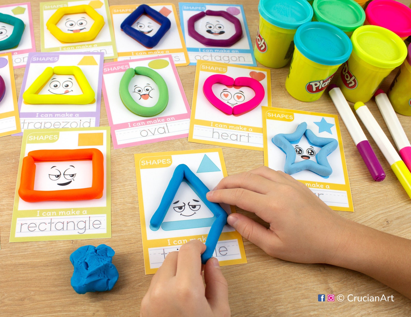 Shapes Play Dough Mats. Printable Playdough Activity. Toddler Preschool ...