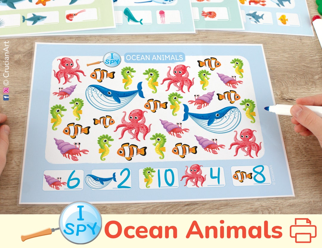 Ocean Animals I Spy Counting Activity. Under the Sea Homeschool ...