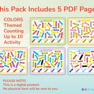Colors I Spy Counting Activity. Crayons Color Learning Printable ...