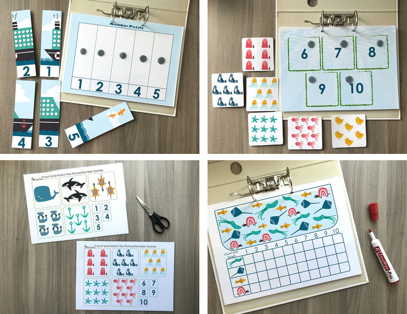 Numbers and Counting Busy Book Pages for Toddlers & | Etsy