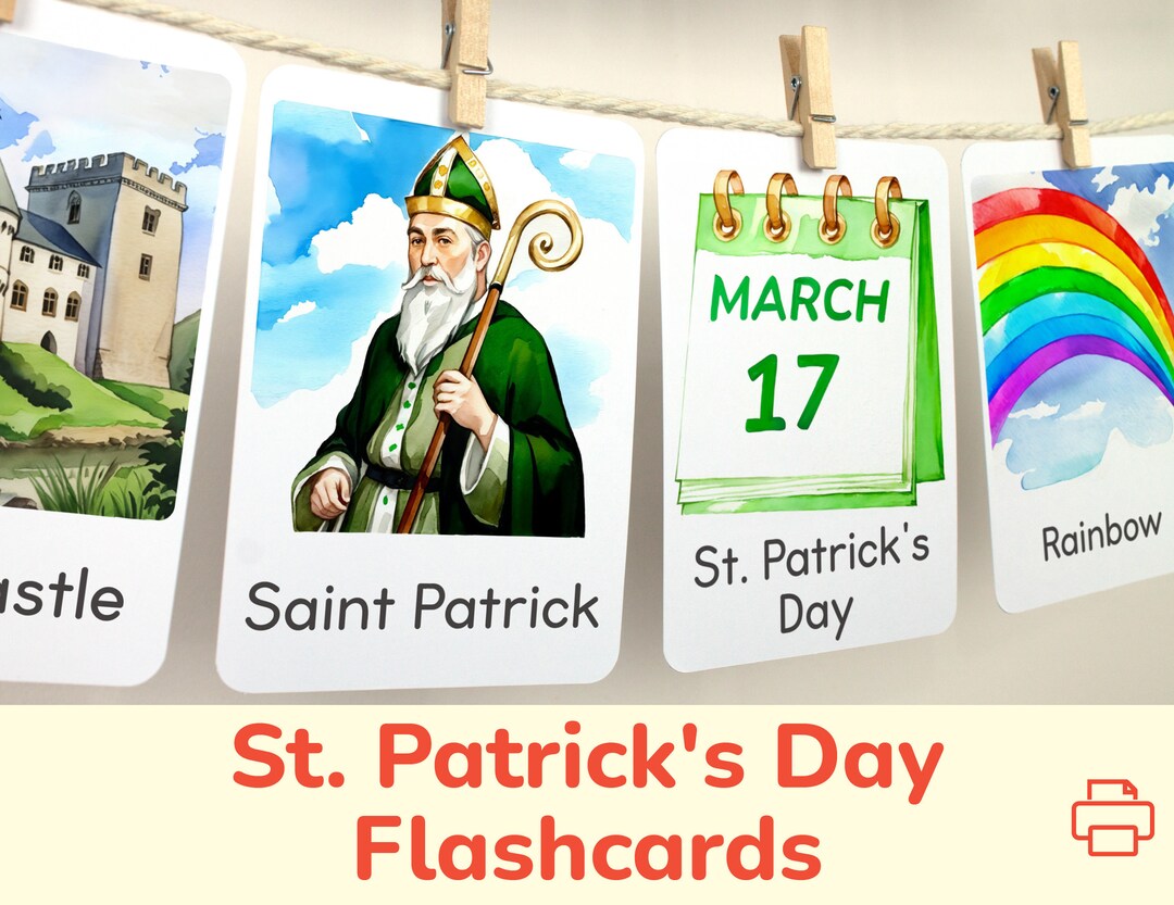 Saint Patrick's Day Flashcards: Toddler, Preschool, Kindergarten ...