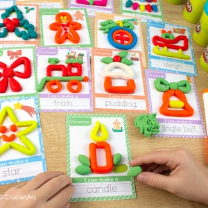 Christmas Playdough Mats: Toddler Preschool Kindergarten Play Dough Mat ...