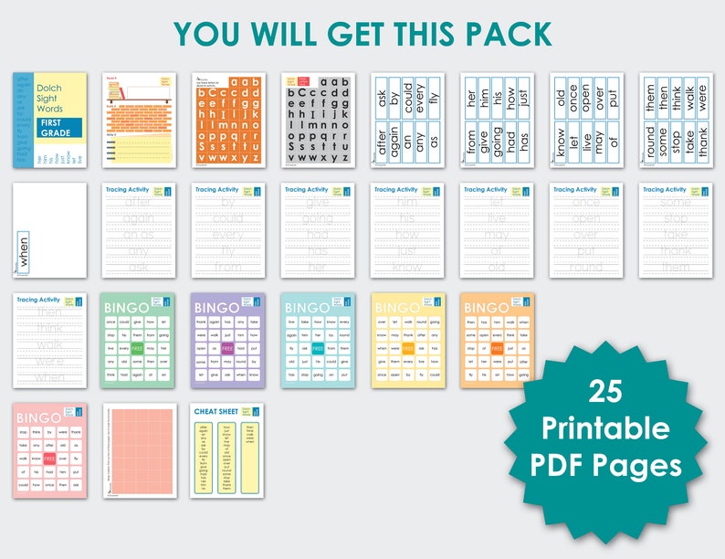 1st Grade DOLCH Sight Words. Printable First Grade Dolch Sight Word ...