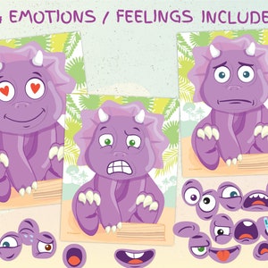 Dinosaur Themed Emotions and Feelings Printable Activity. Dino Toddler ...