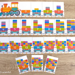 Number Train Printable Counting Activity. Number Sequence 0-20. Toddler ...