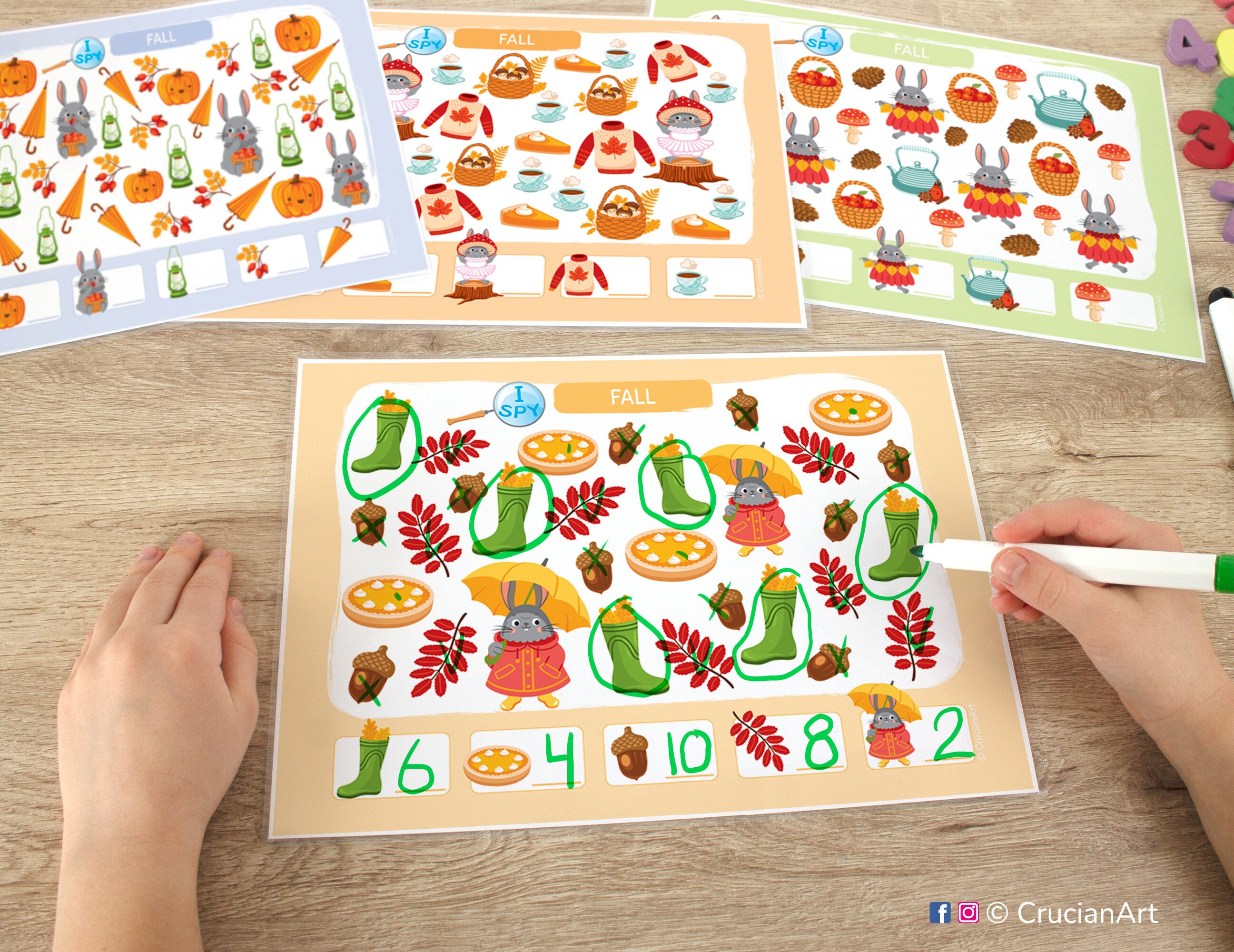 I Spy Fall Counting Activity. Autumn I Spy Printable - Etsy