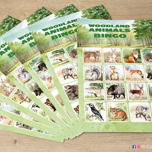 Woodland Animals Bingo Game: Printable Preschool, Kindergarten, Toddler ...