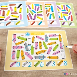 Colors I Spy Counting Activity. Crayons Color Learning Printable ...
